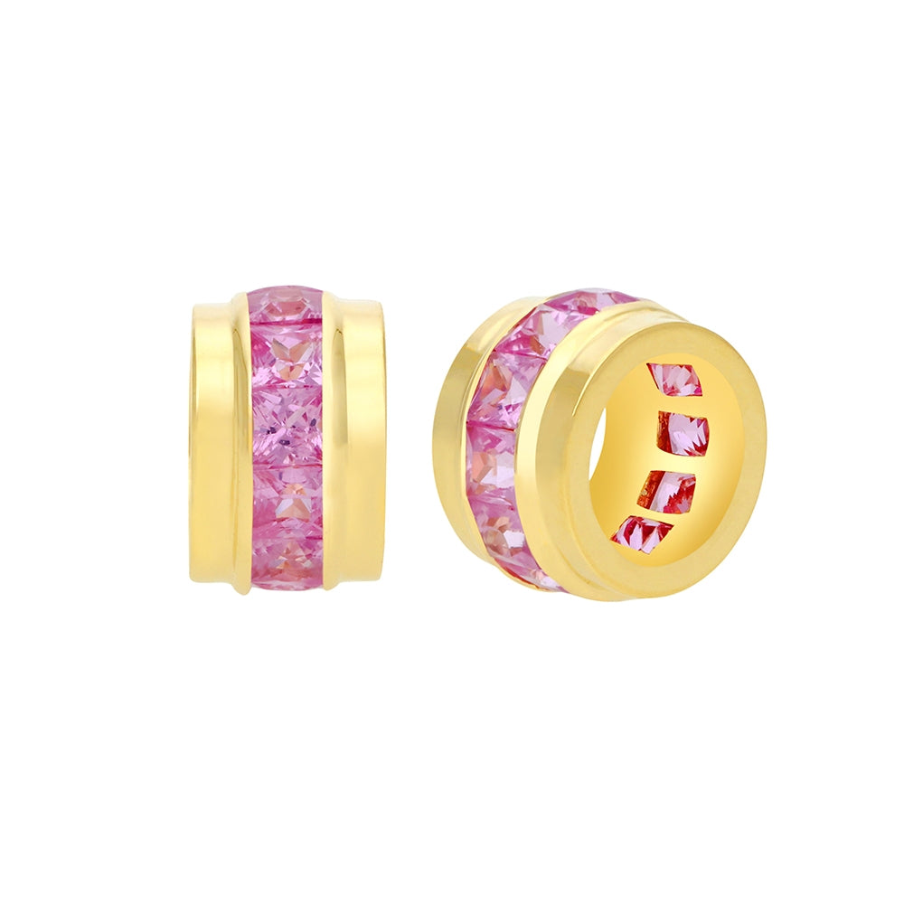 14k Gold Blue Sapphire Rondelle Bead / Roundel Bead - Maahira Jewels