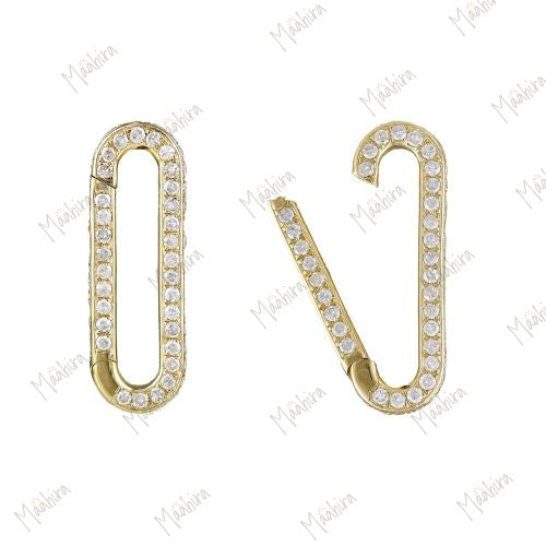 Must-Have Diamond Rectangle Clicker Charm Connector in 14k Yellow Gold ...